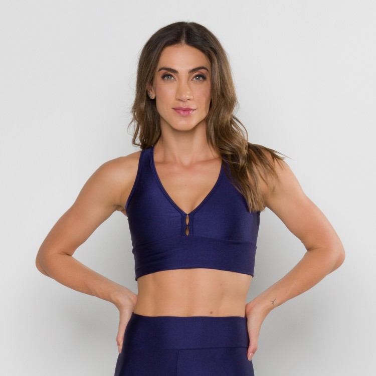Top Mari Glam Azul Marinho | Glows Fitness